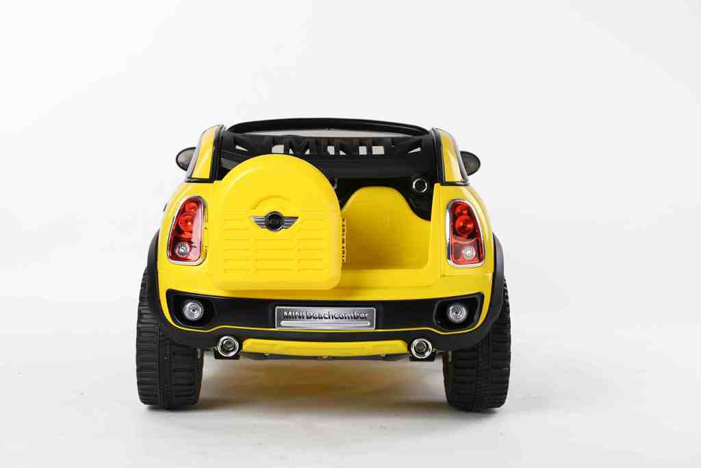 BMW Mini Cooper Beachcomber XXL 12V Bil till barn med Fjärrkontrol Gul ...