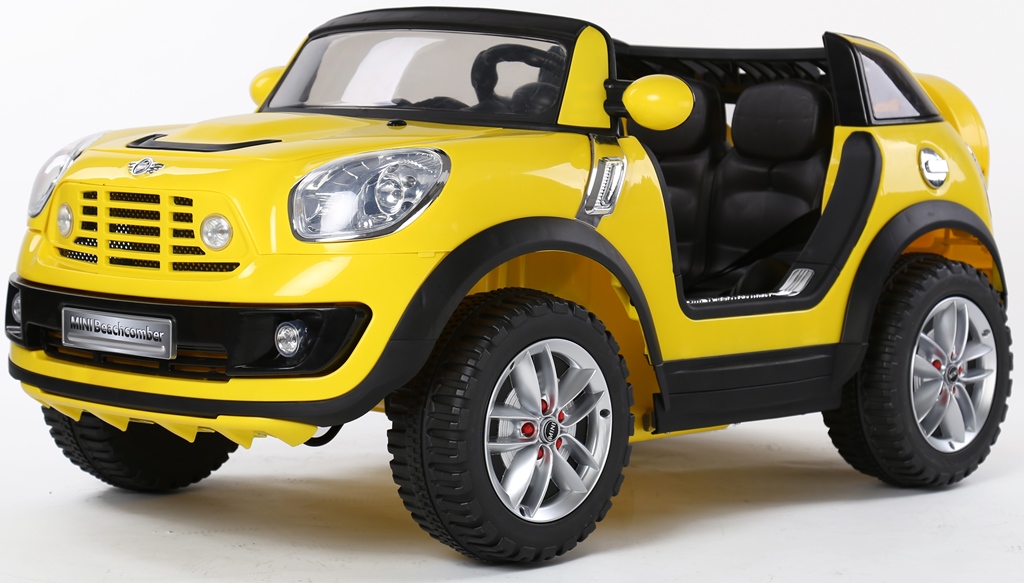 BMW Mini Cooper Beachcomber XXL 12V Bil till barn med Fjärrkontrol Gul ...